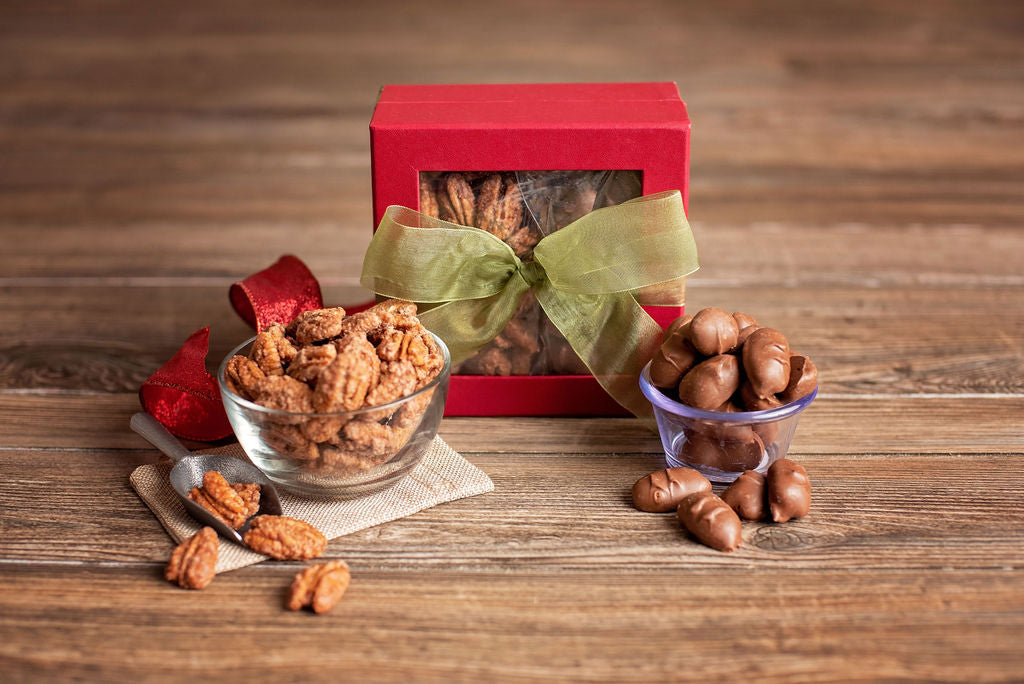 2 Variety Gift Box of Pecans | Decorative Holiday Boxes – Potter ...