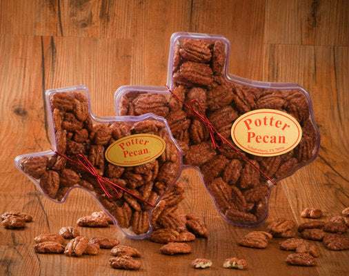 Texas shaped box of Candied Pecans | Pecan Filled Gift Boxes – Potter ...